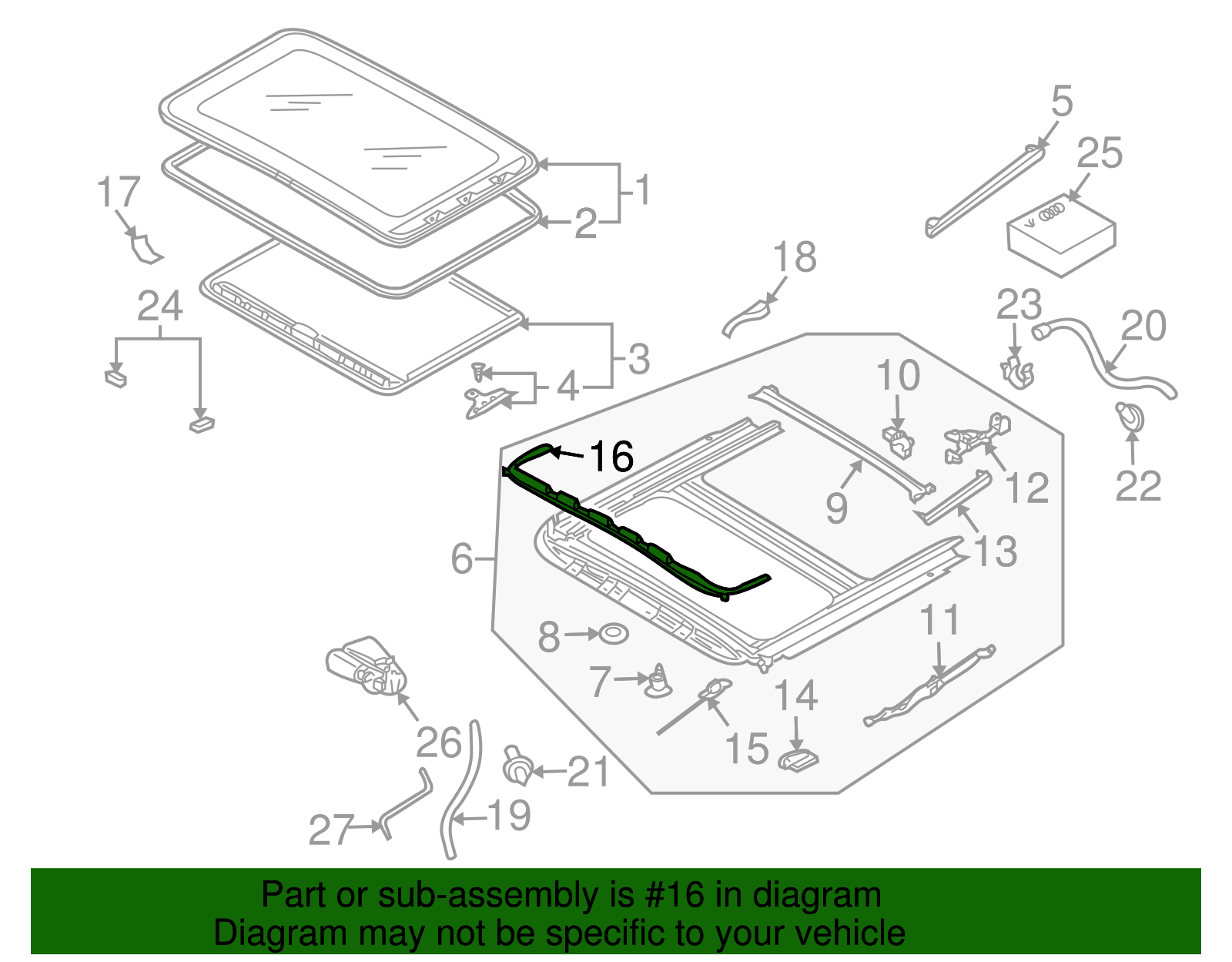 7L6-877-651-A - OEM NEW 07-10 Volkswagen Touareg Sport Utility Sunroof ...