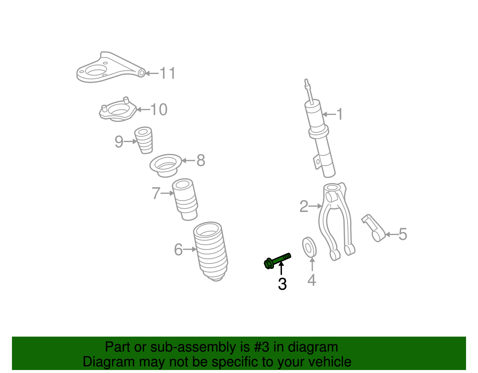 2006-2012 Ford | Strut Mount Bolt | W500550-S439 | Walls' Ford Parts