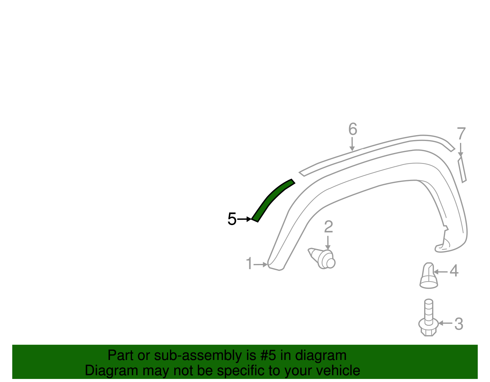 2016-2023 Toyota Tacoma Wheel Opening Molding Pad 75696-04050 | OEM ...
