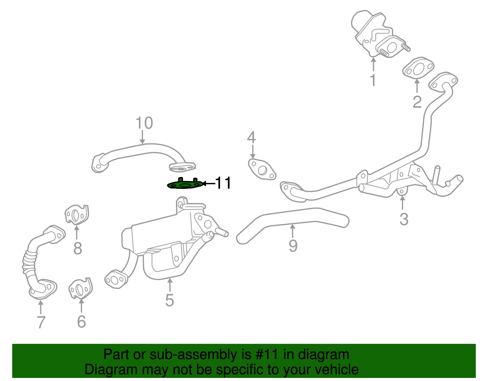 Genuine Toyota Engine Coolant Pipe Gasket part# 16258-36100 for 2012 ...