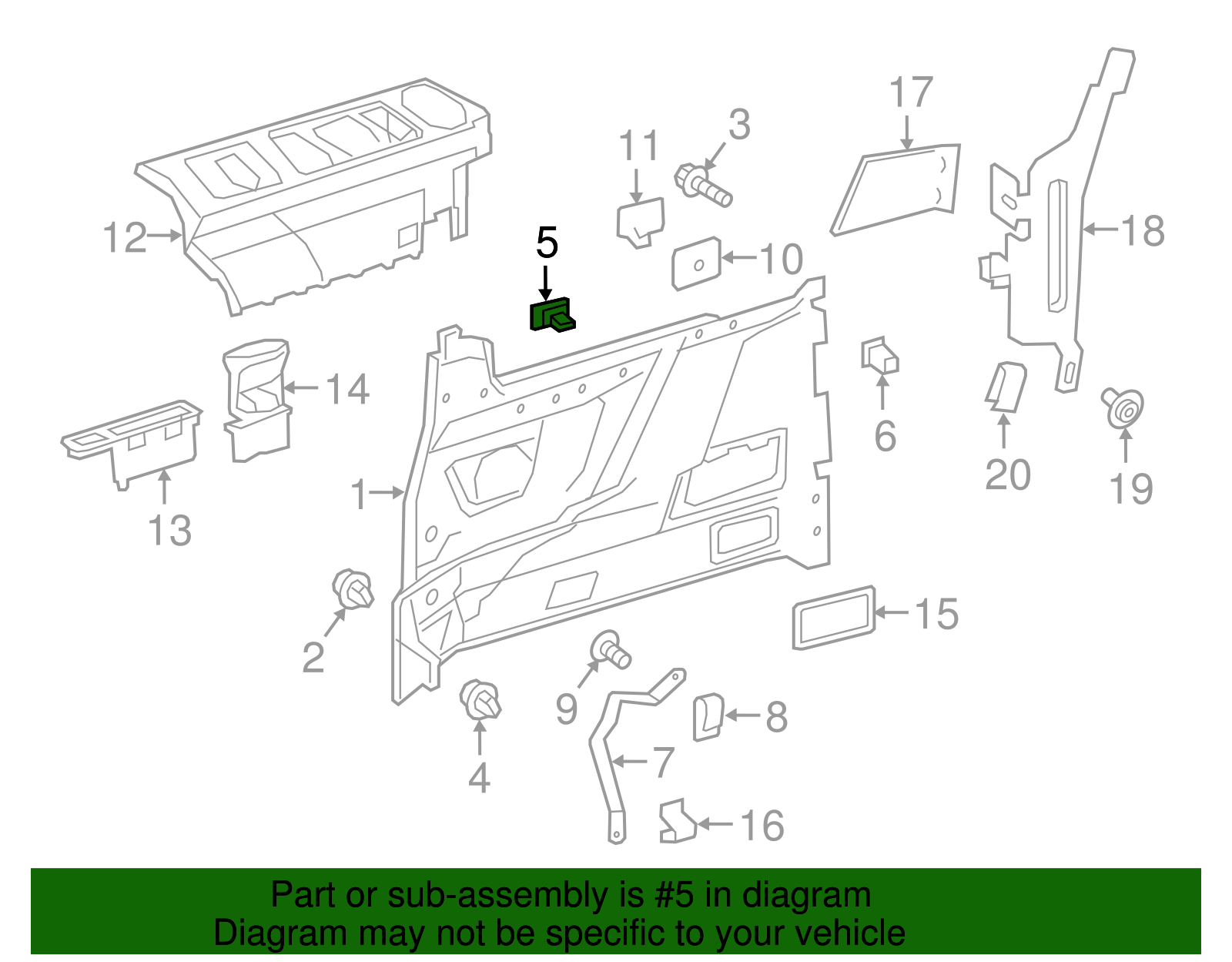 0129880578 - Side Trim Panel Upper Clip 2016-2023 Mercedes-Benz Metris ...