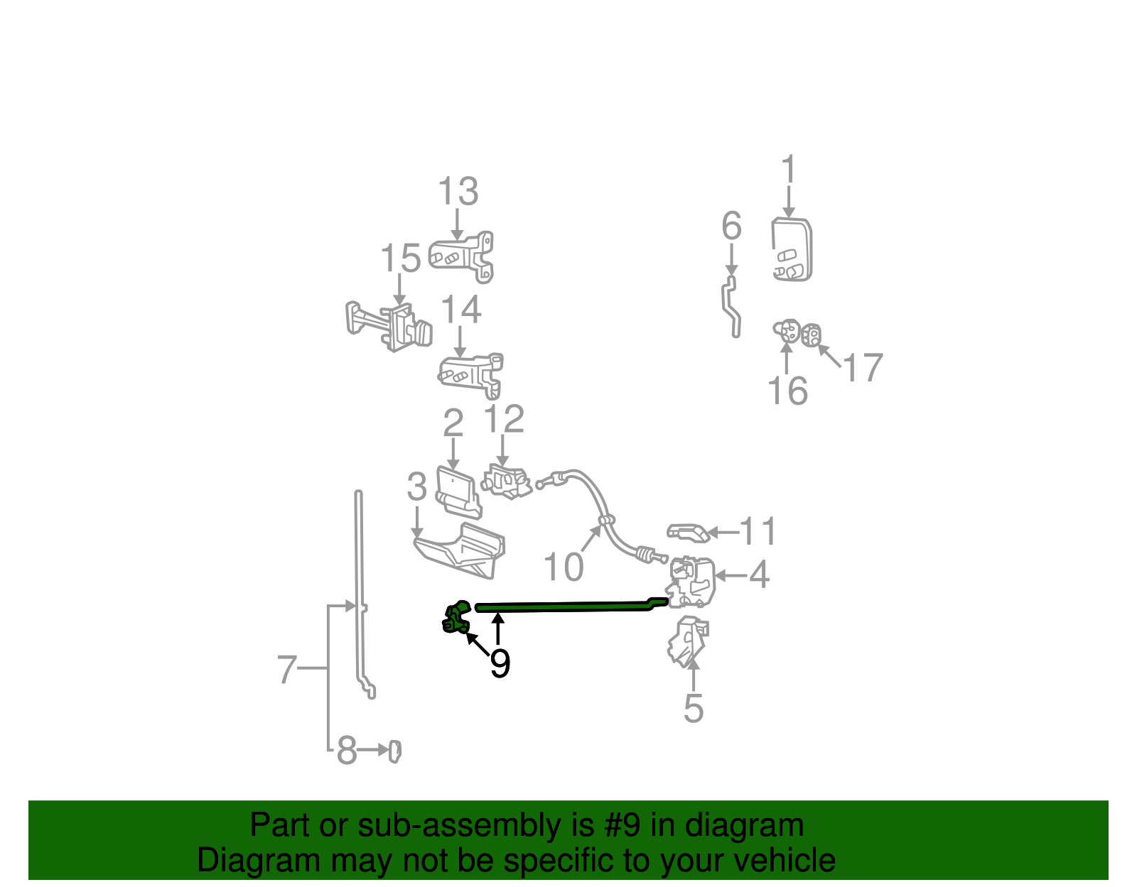 1999-2016 Ford | Door Lock Rod Bracket | F81Z-2626449-AA | Walls' Ford ...