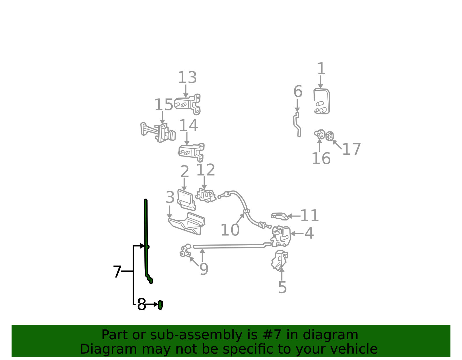 Door Lock Operating Rod | F81Z-2626460-AAA | Walls' Ford Parts