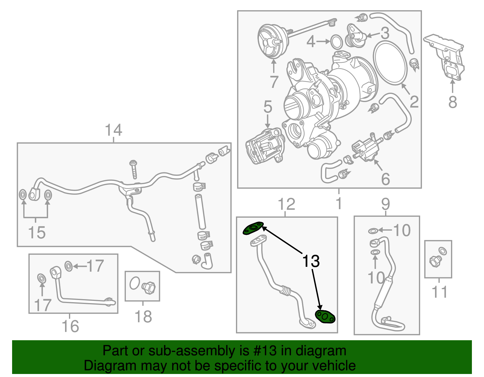 2016-2025 GM Turbocharger Oil Return Pipe Gasket 12640468 GM ...