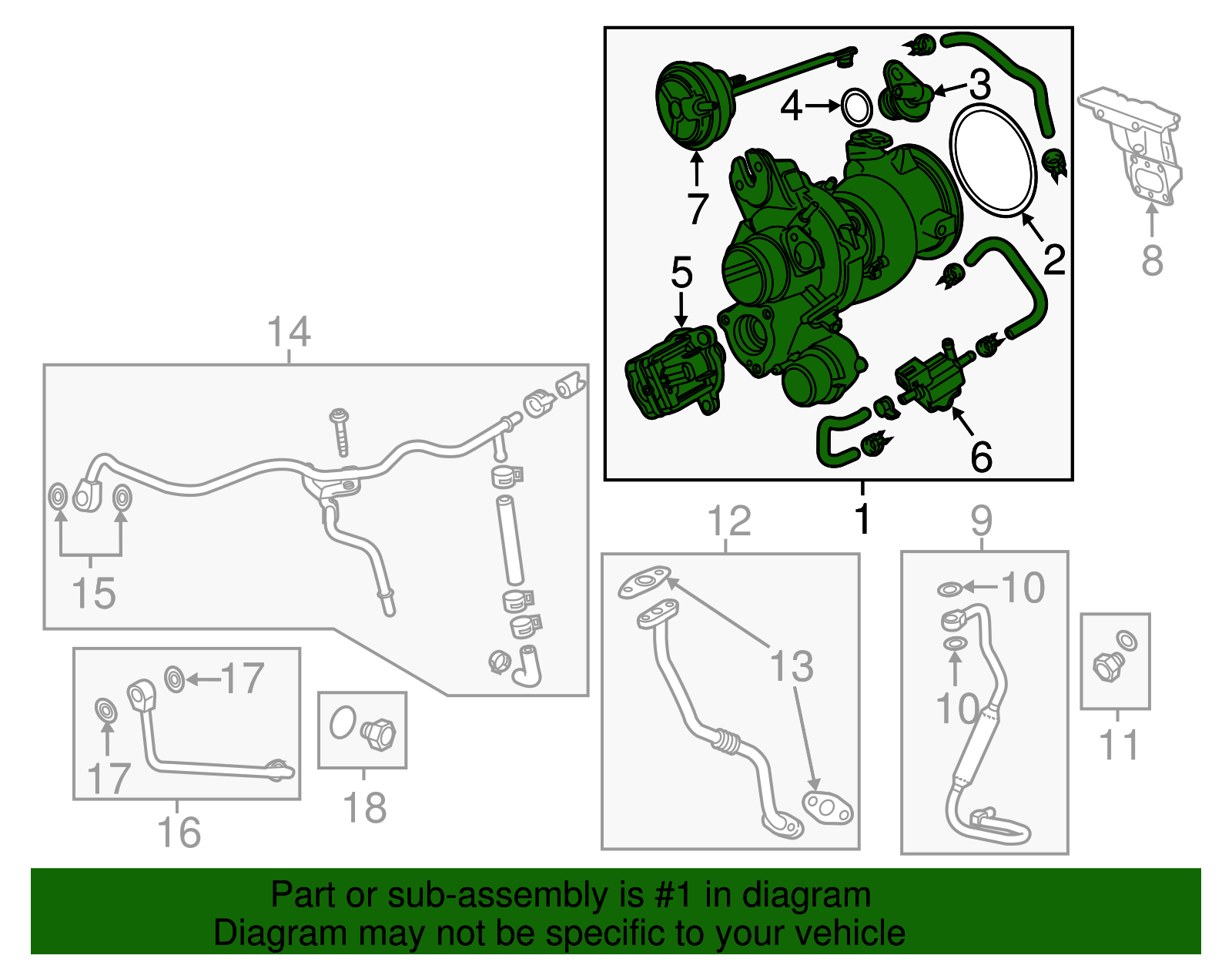 2018-2022 GM Compressor Air Intake Turbocharger (Replaces 12699230 ...
