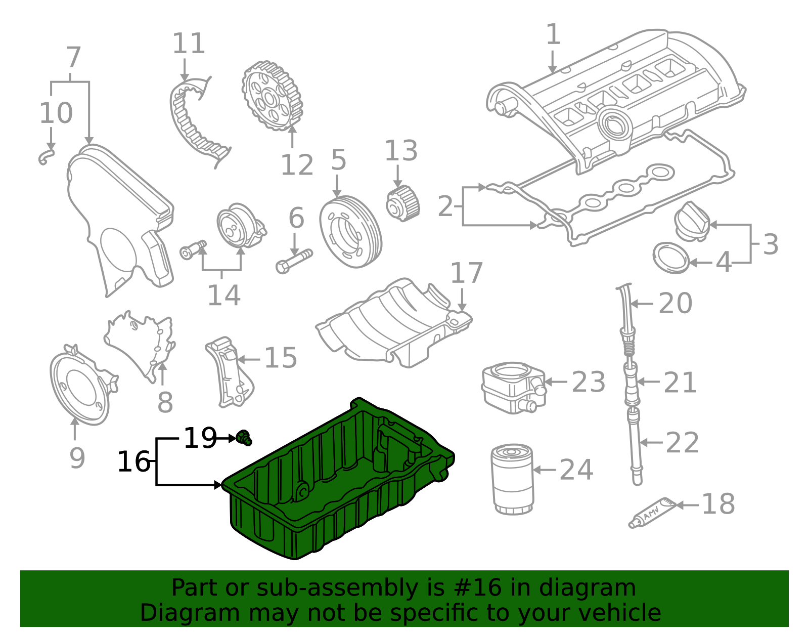 2000-2006 Audi Oil Pan 038-103-603-M | Audi USA Parts