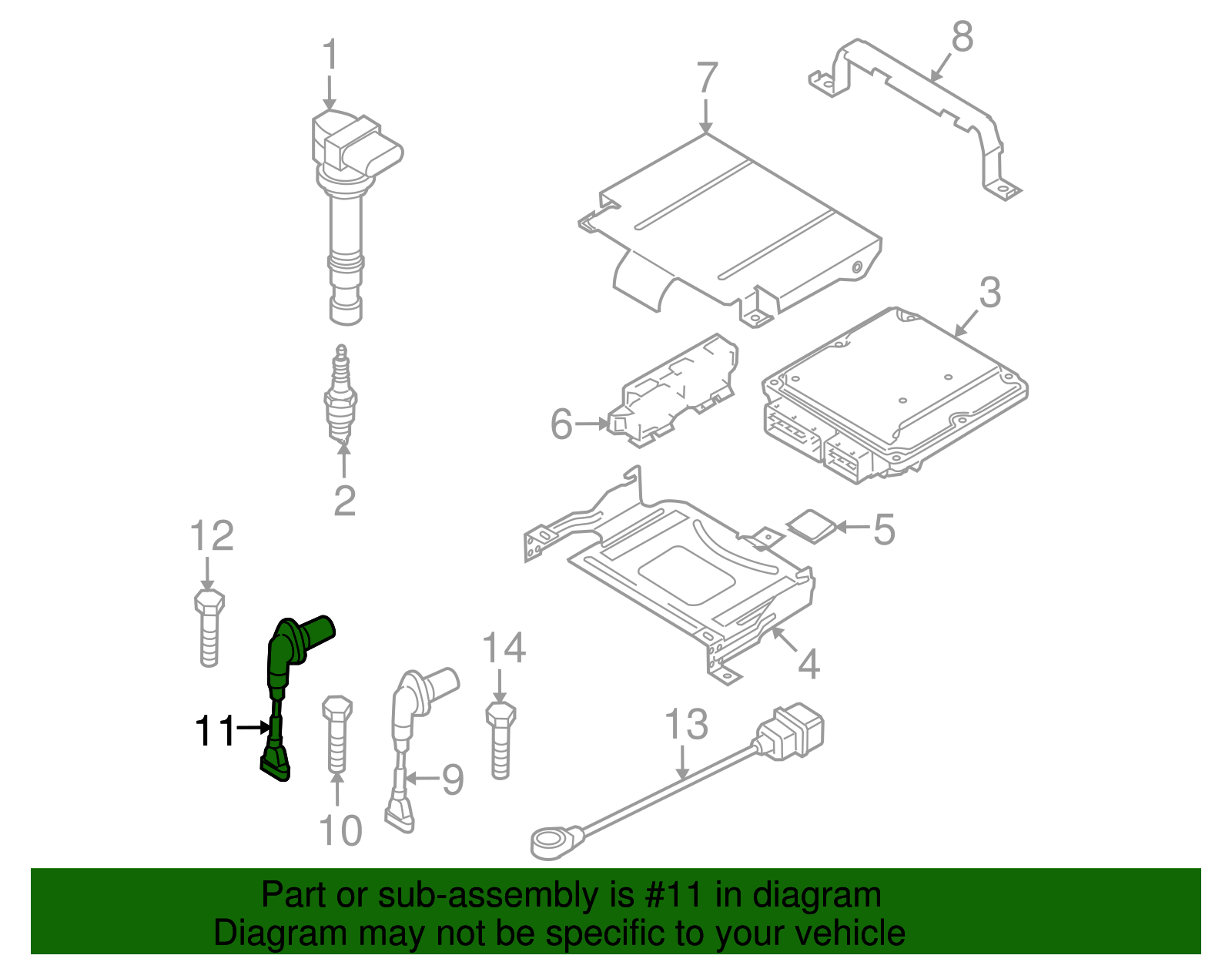 2008-2018 Volkswagen Engine Crankshaft Position Sensor 06H-906-433 ...