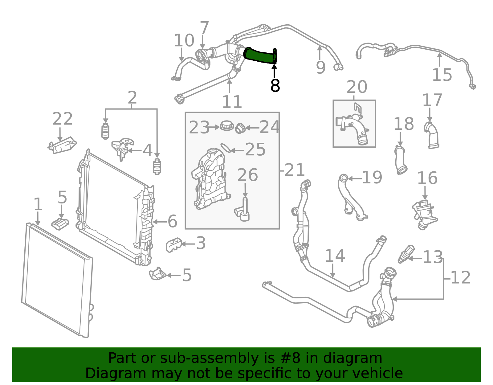 LR017361 - High-Quality Engine Coolant Hose for 2010-2012 Land Rover ...