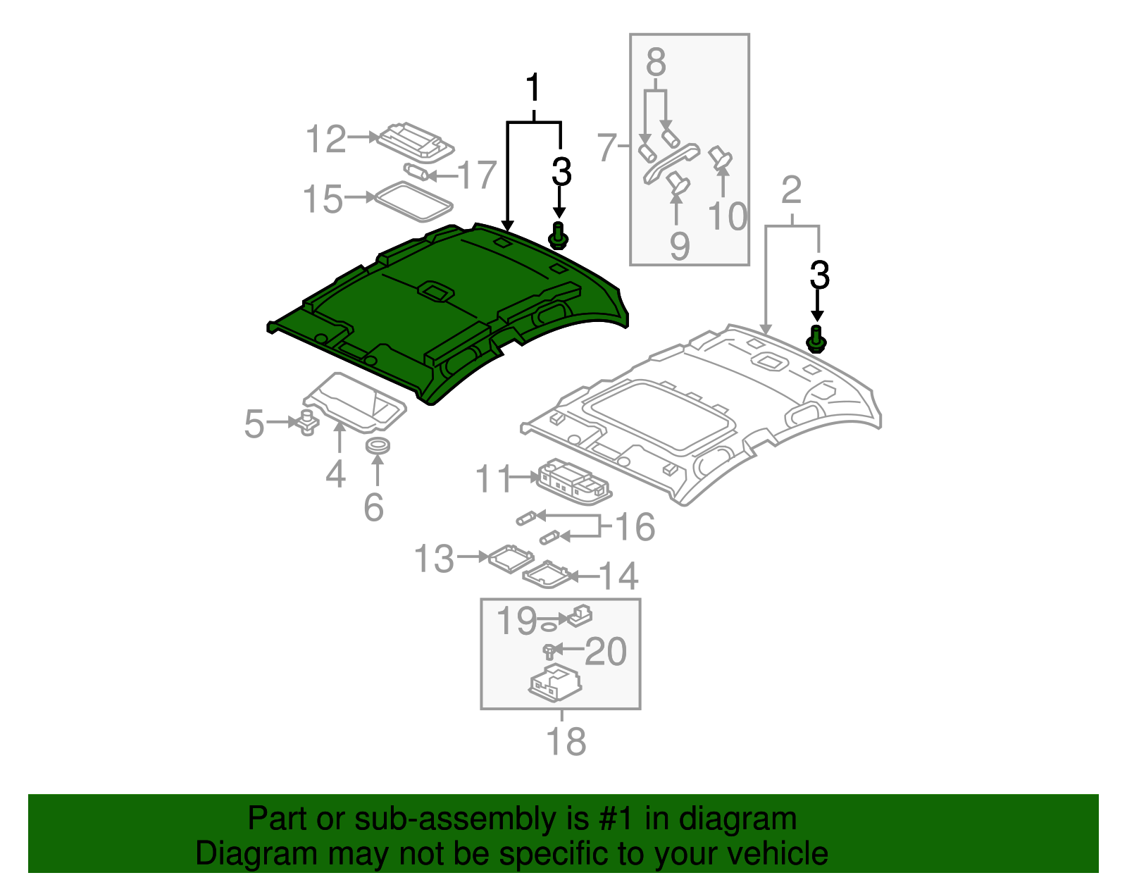 2006-2008 Honda Civic Headliner 83200-SNE-A01ZA | Honda Factory Parts