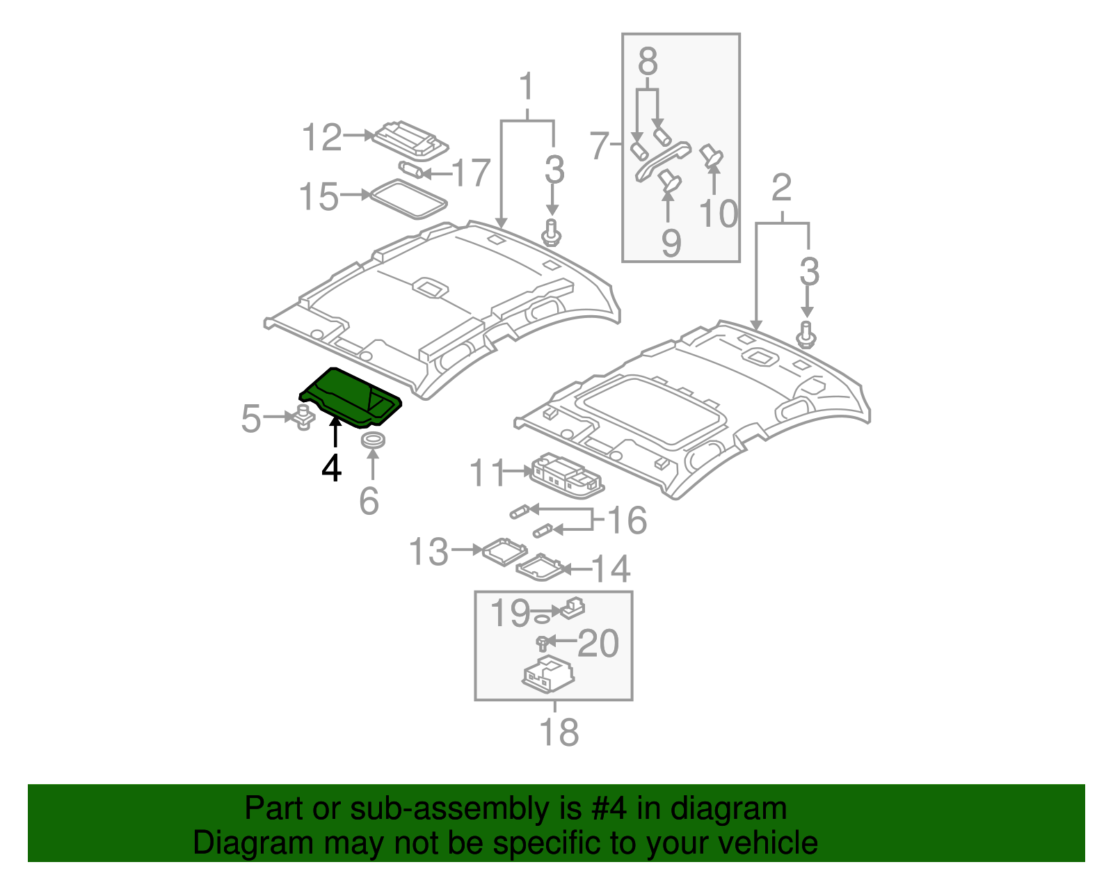 83280-SNA-A01ZD - Sun-Visor Assembly L *NH556L* (Mirror) (Grayge ...