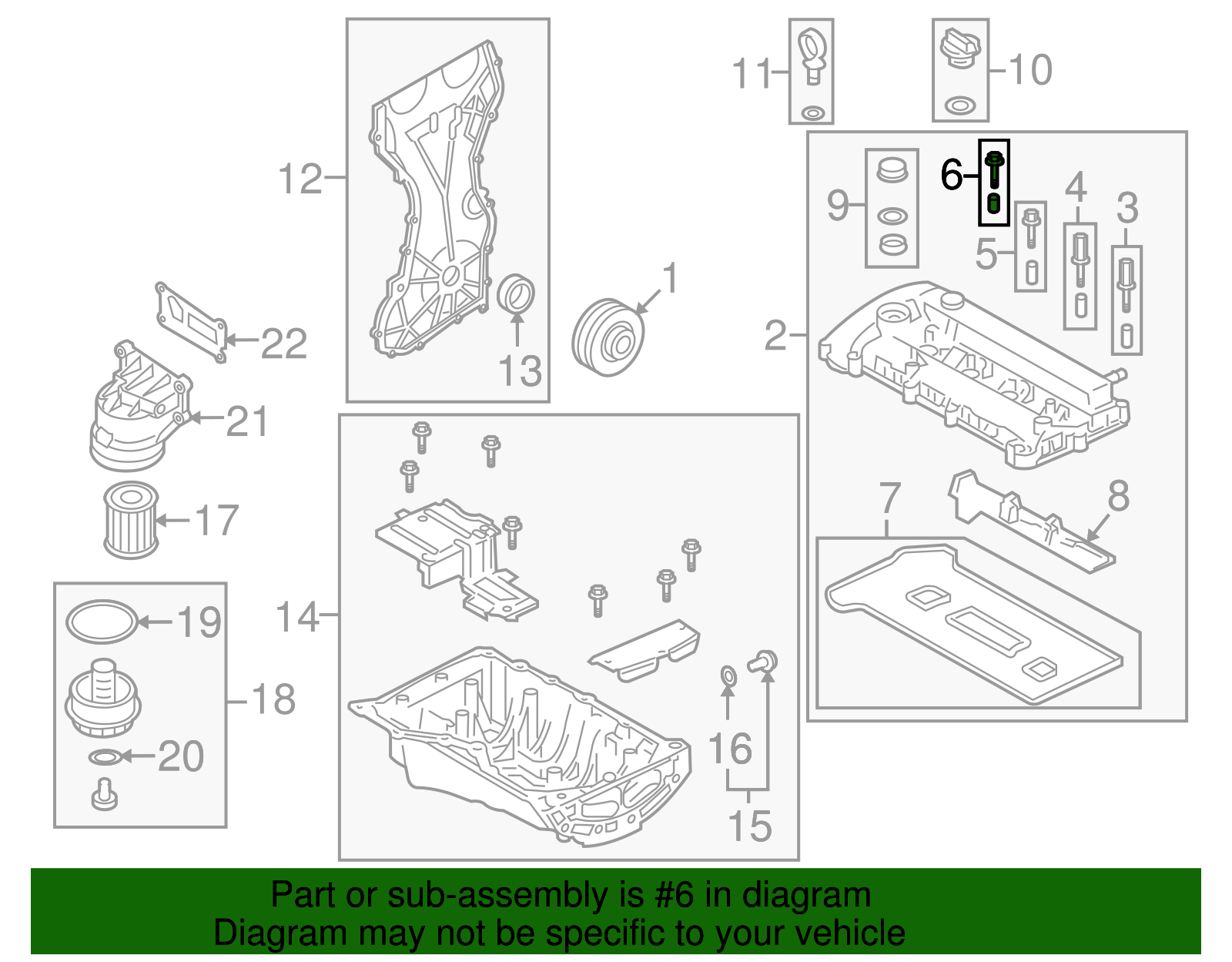 2009-2011 Mazda Tribute | Valve Cover Bolt Assembly | LF05-10-237D ...