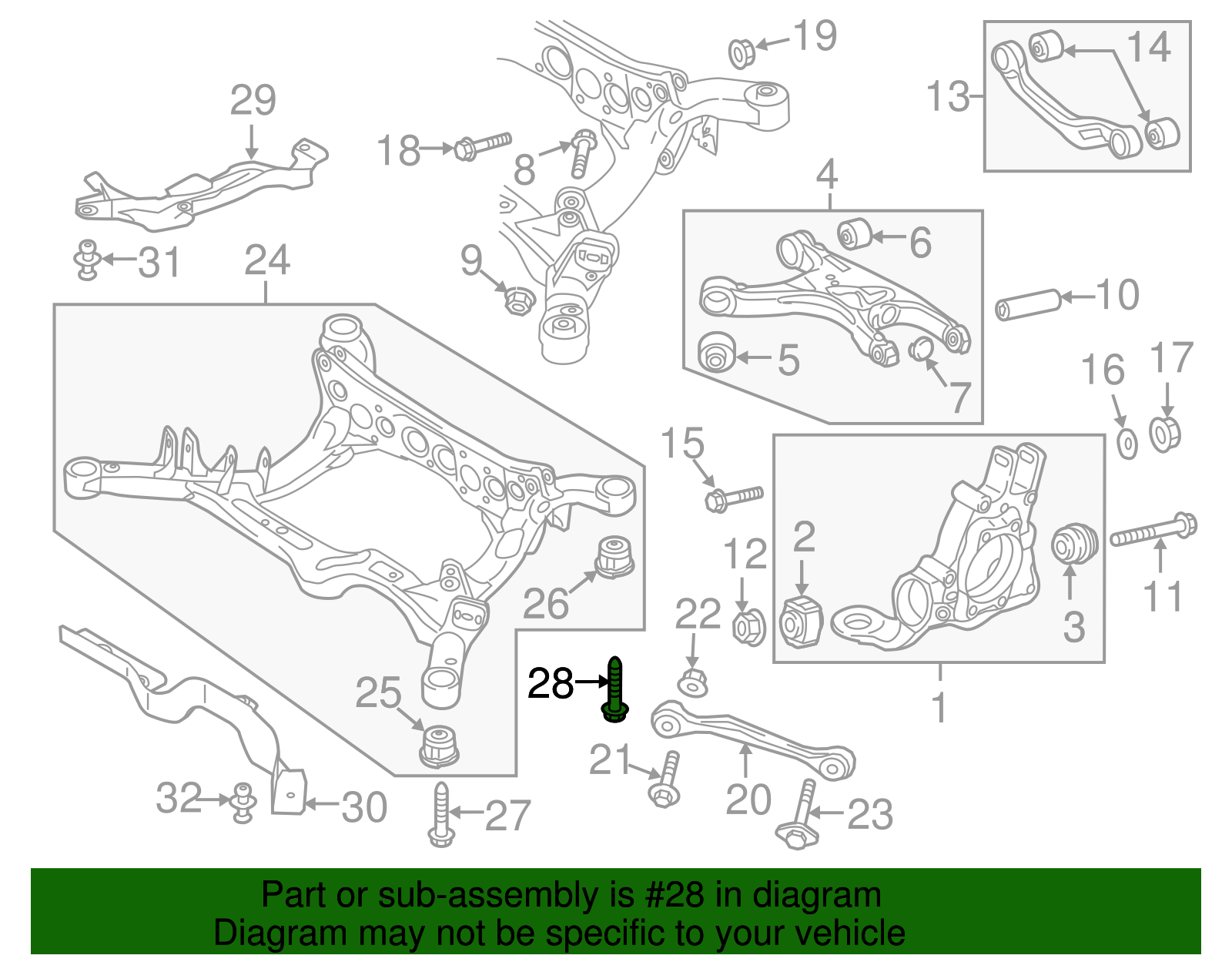 WHT-004-756-A - Suspension Cross-Member Rear Bolt 2009-2025 Audi | Audi ...