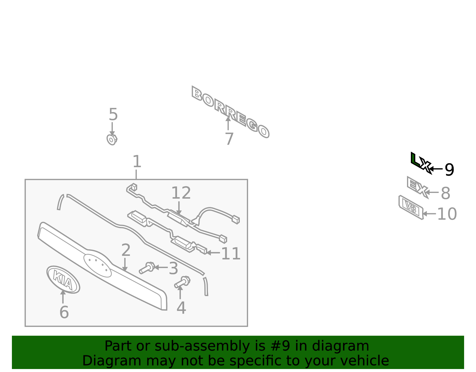 86313-2J010 - Nameplate 2009 Kia Borrego | Kia.Parts Store