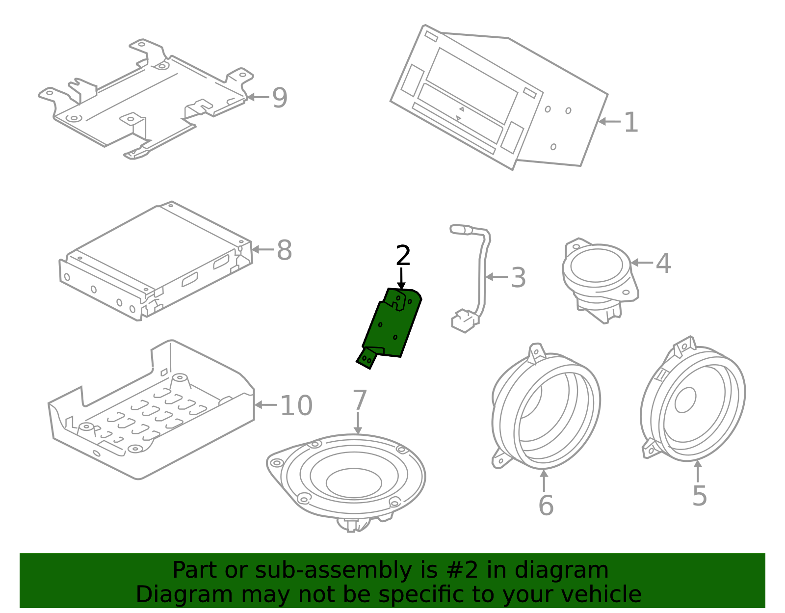 86264VA050 - 2019-2021 Subaru - AM/FM Radio Bracket | Subaru Parts HQ