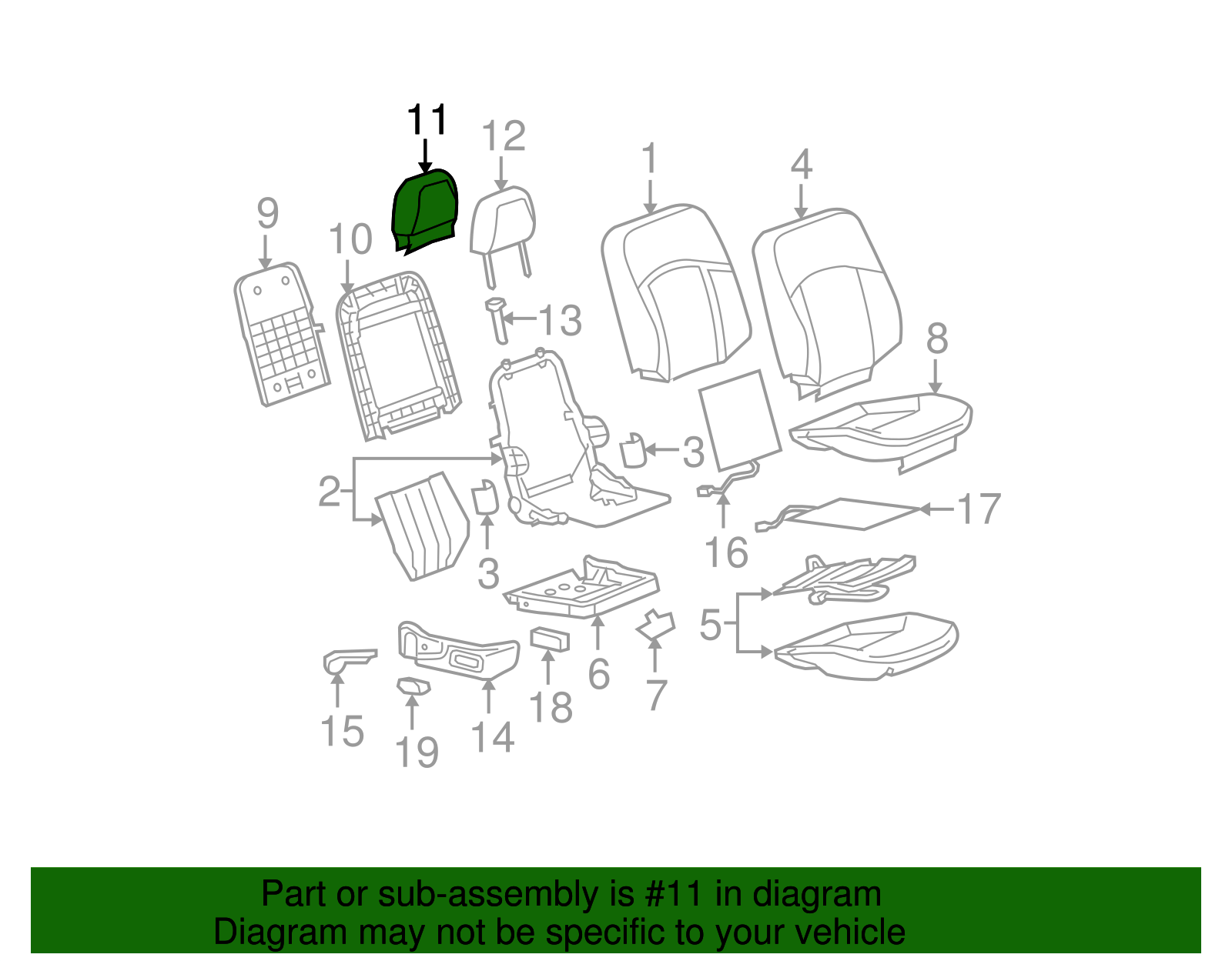 2005-2007 Buick LaCrosse Headrest Cover 88996230 | Capital Chevy Parts