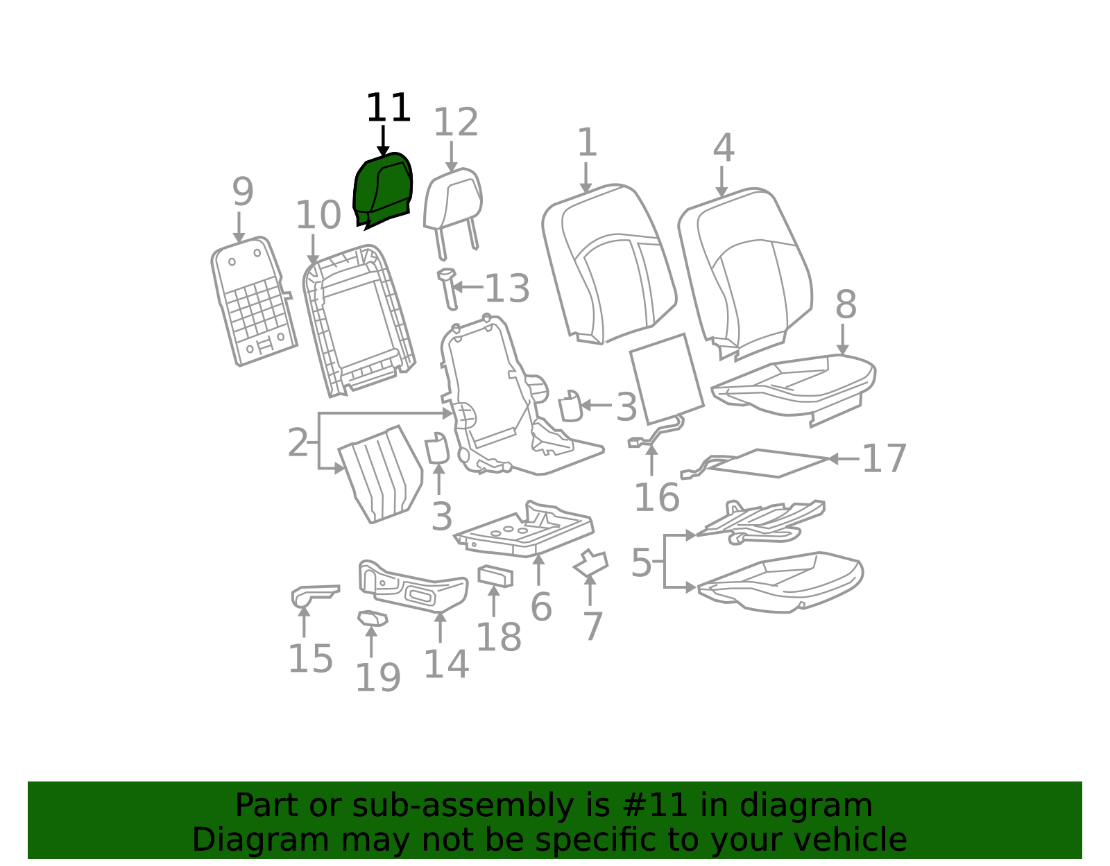 88993497 - 2005-2007 Buick LaCrosse - Ebony Front Seat Head Restraint ...
