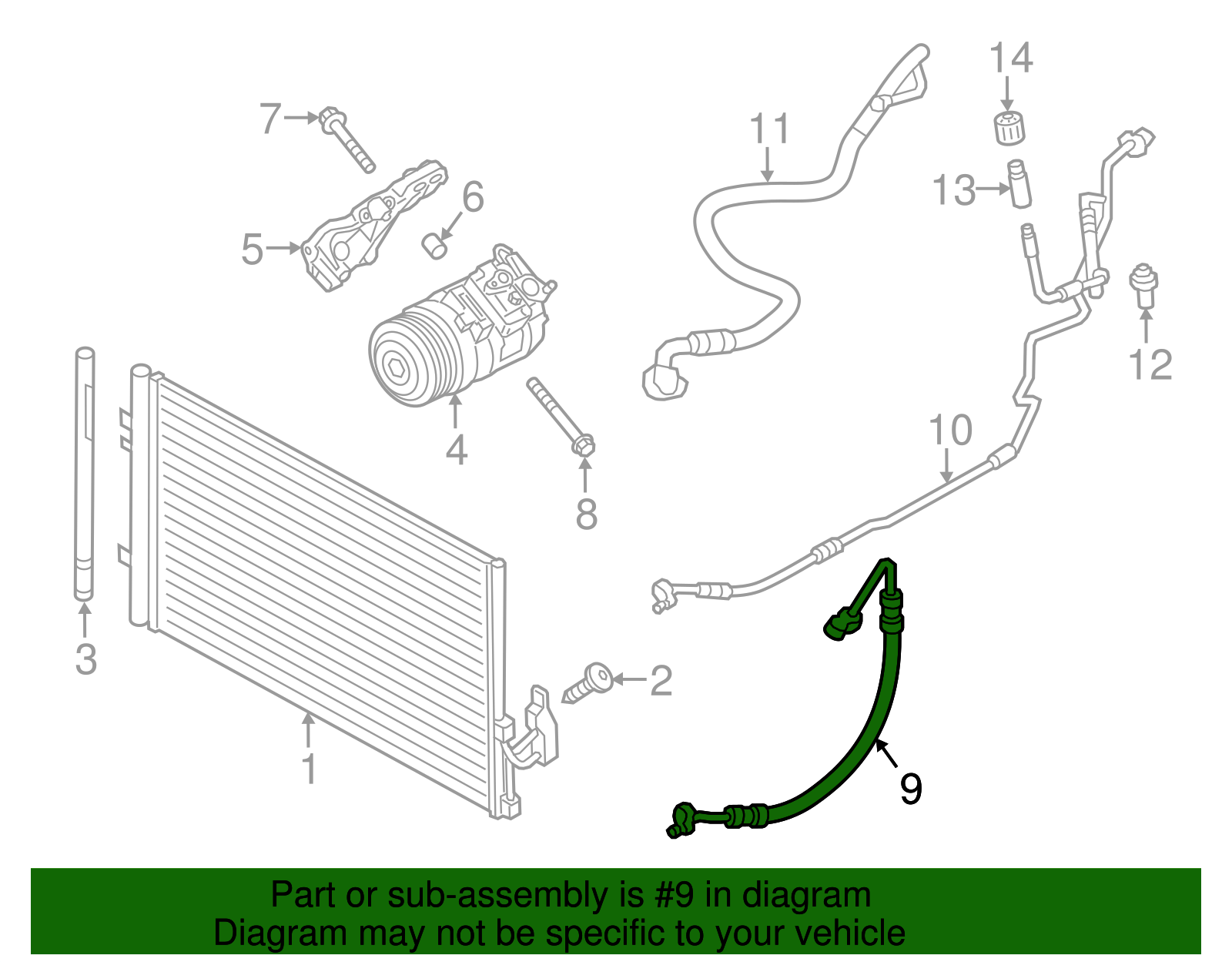 64539228243 - 2011-2012 BMW X3 AC Hoses (64-53-9-228-243) | BMW of ...