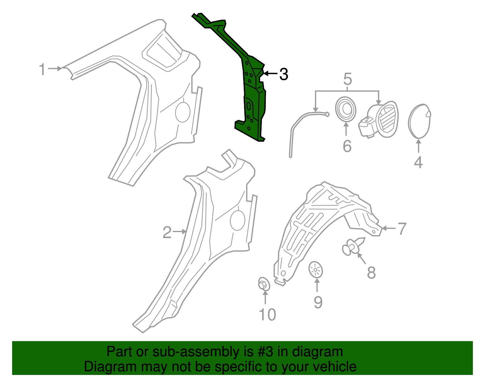 2018-2022 Ford EcoSport | Trough | GN1Z-7445115-B | Walls' Ford Parts