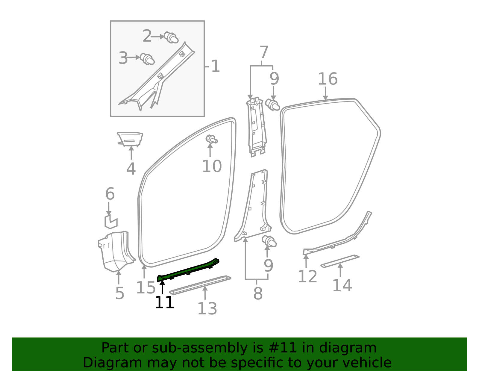 67913-47041-C0 - Sill Trim - 2012-2015 Toyota | Lithia Toyota Parts