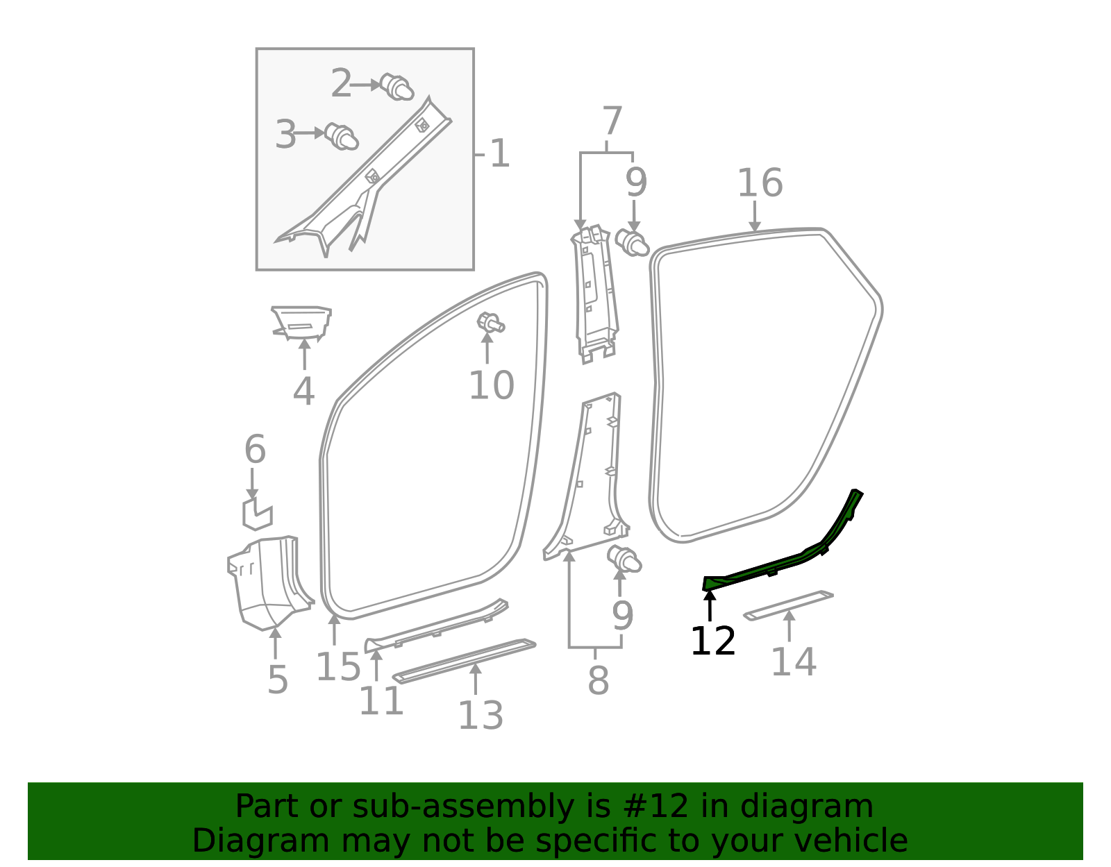 2012-2015 Toyota Sill Trim 67918-47041-C0 | MotorMotor
