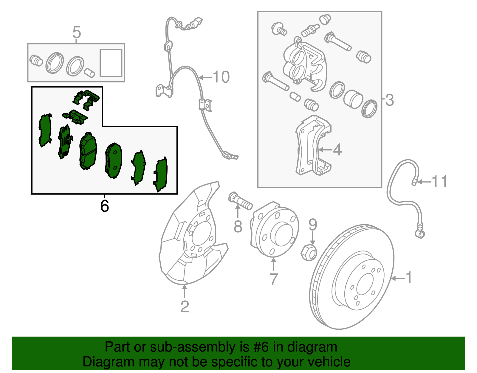 2016-2018 Subaru Disc Brake Pad Set Front 26296FJ030 | Subaru Parts Store