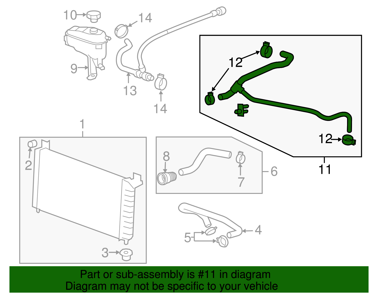 2015-2019 GM Radiator Surge Tank Inlet Hose 23428264 | Capital Chevy Parts