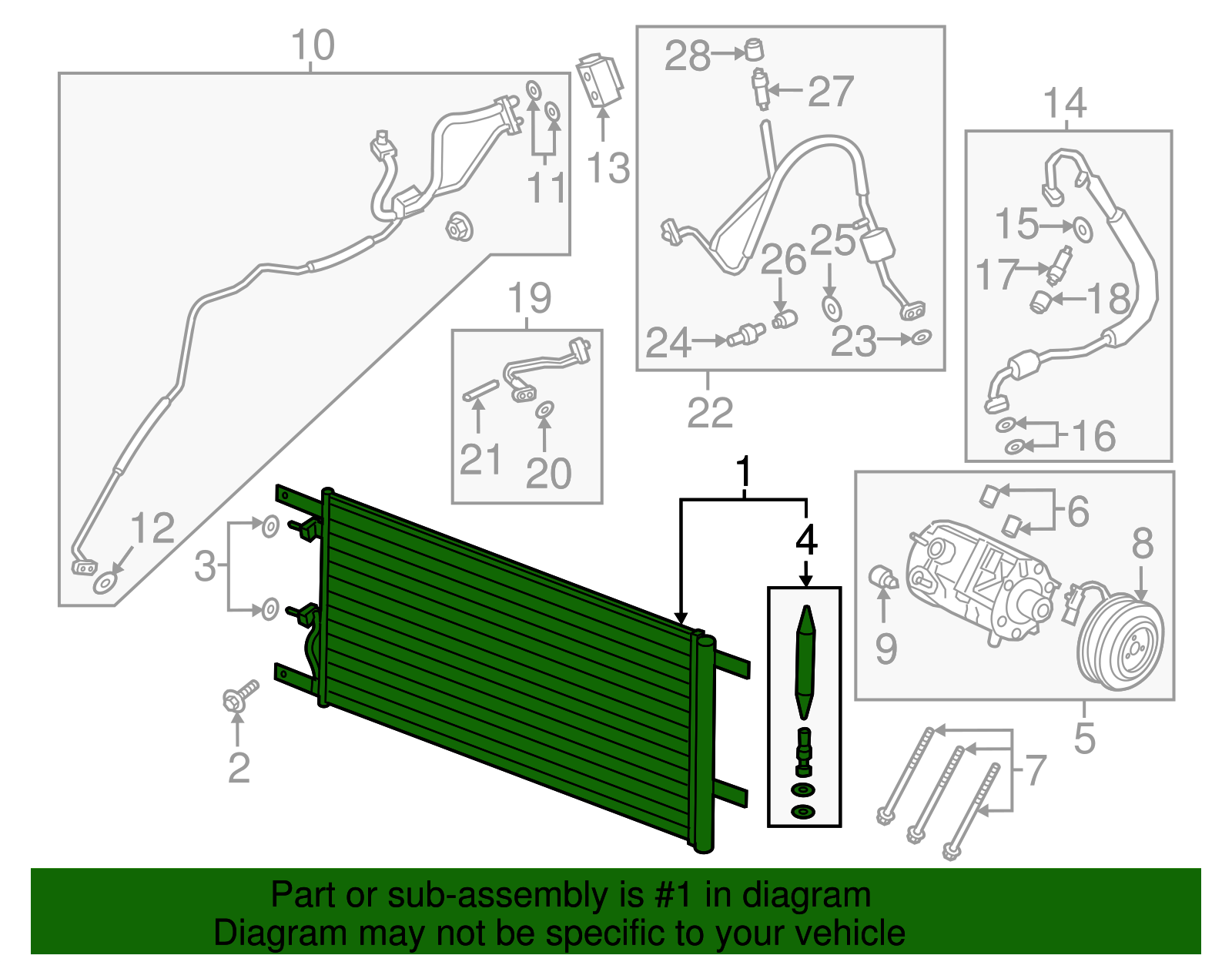 Genuine OEM Ford Part - Motorcraft™ A/C Condenser YJ-745 | Genuine OEM ...
