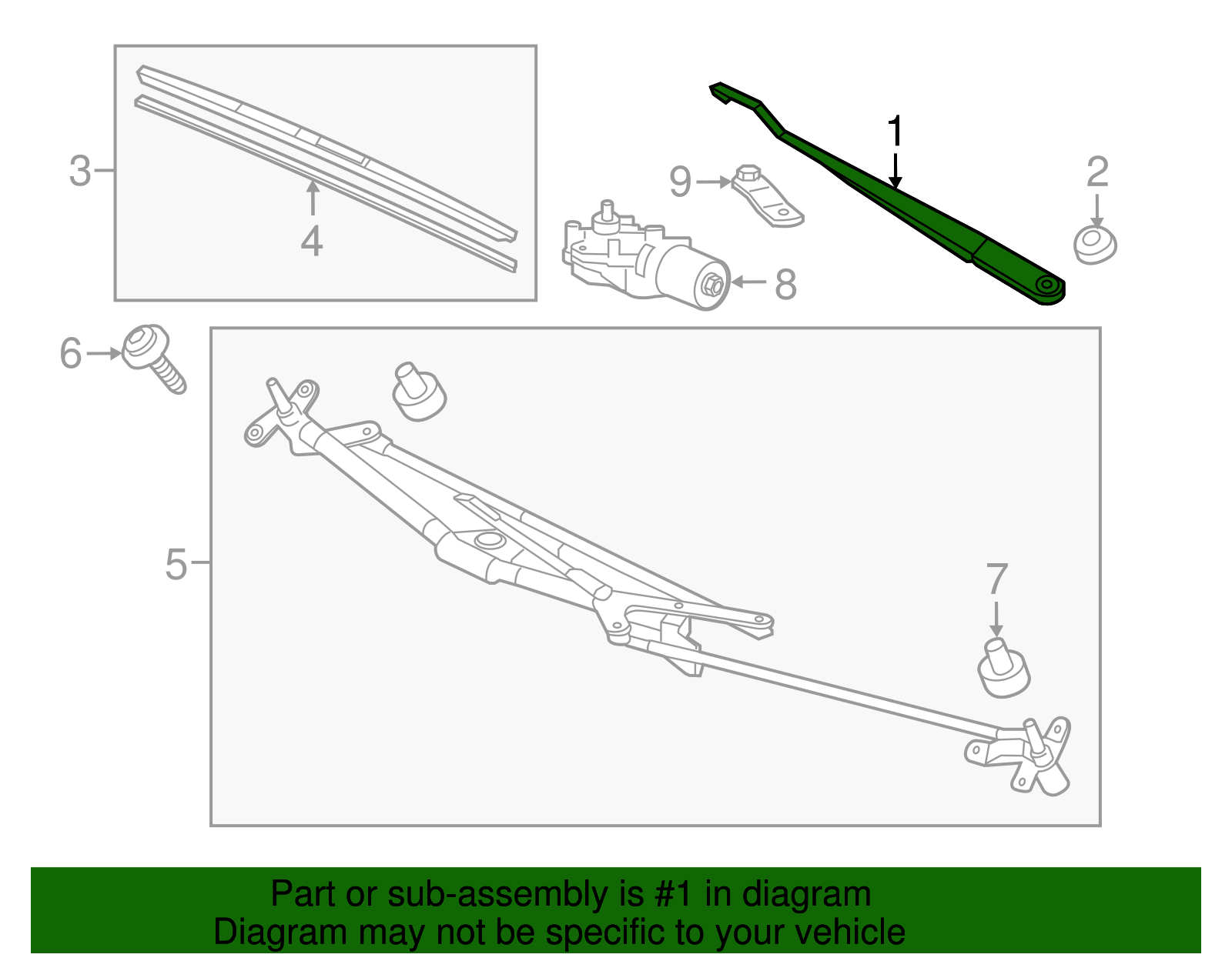 76600-TS8-A01 - Wiper Arm 2012-2015 Honda Civic | Honda Parts Online