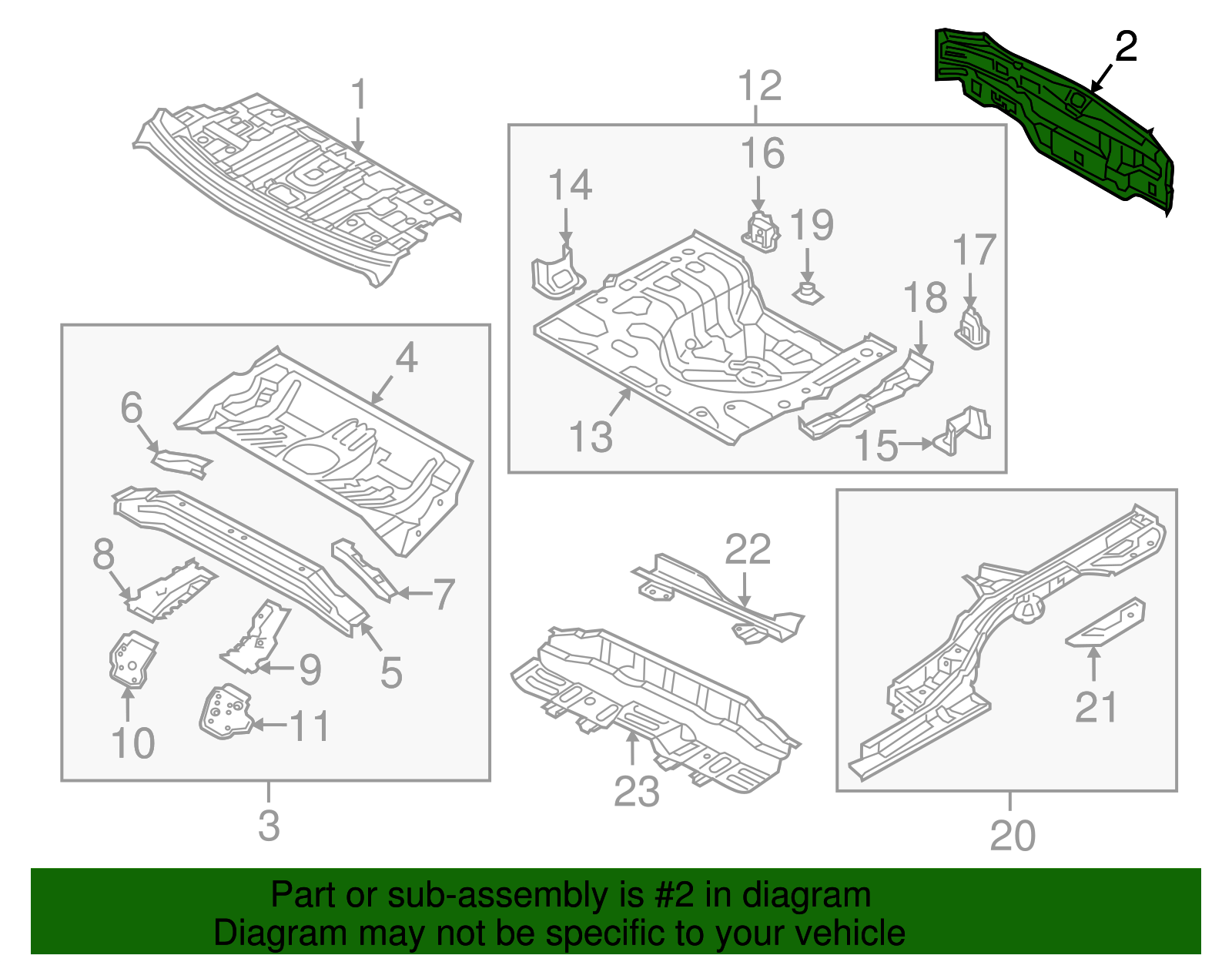 2014-2016 Kia Forte Rear Body Panel 69100-A7000 | TascaParts.com
