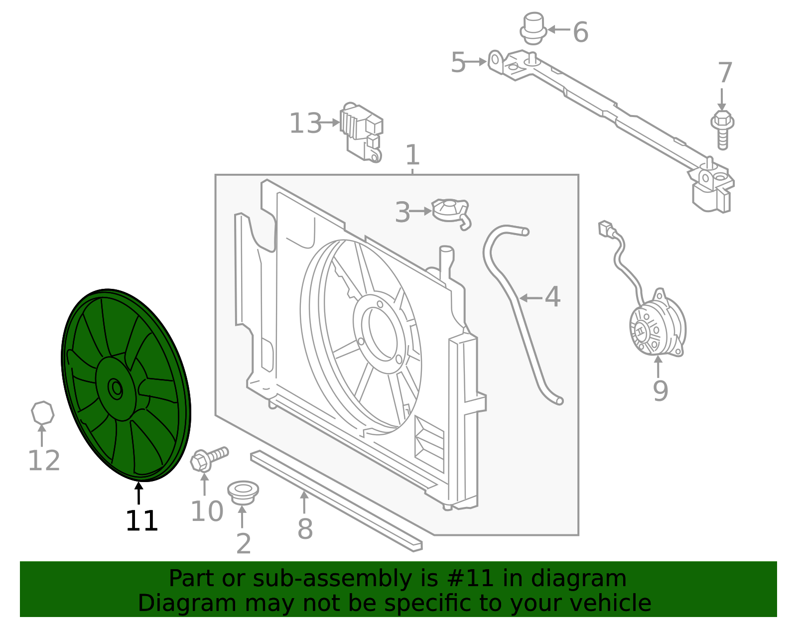 Genuine Official Toyota Fan Blade part# 16361-21120 for 2012-2019 ...