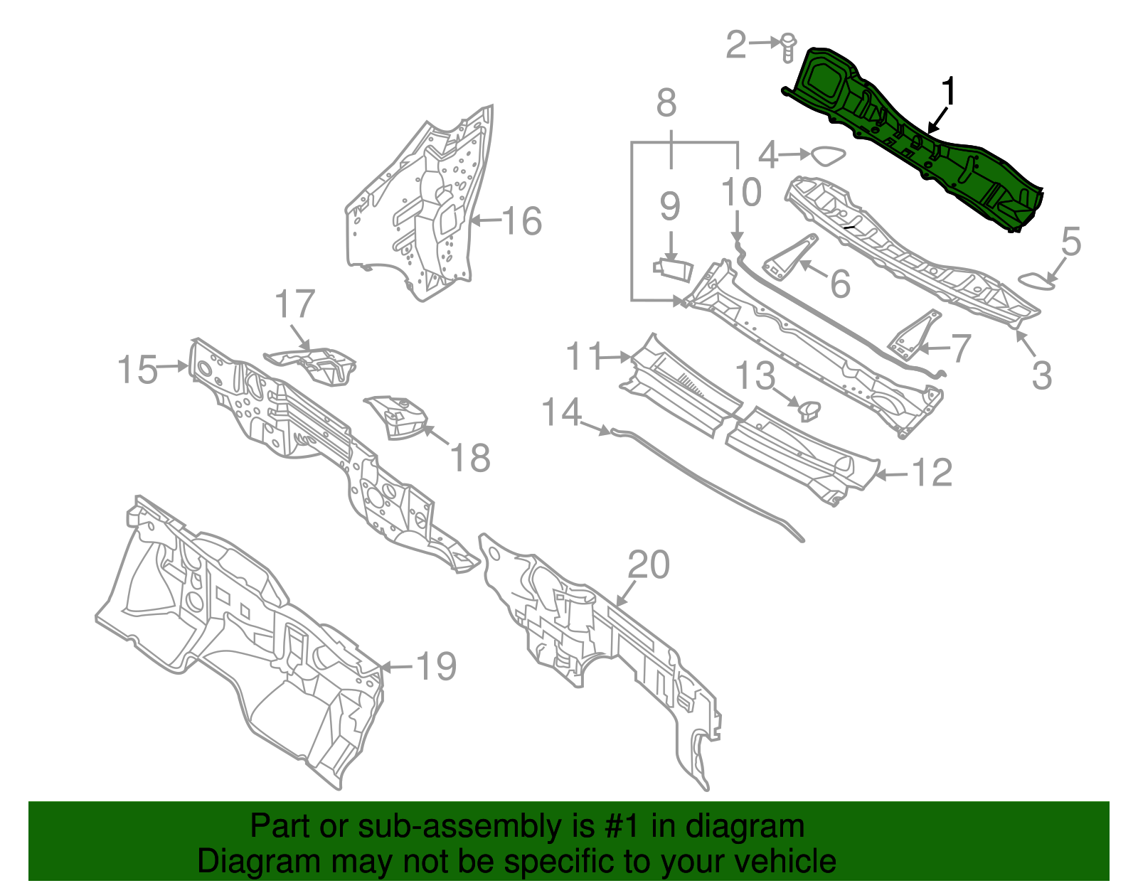 2004-2015 Nissan Upper Dash Panel 67100-7S030 | Bill Kay Nissan Parts