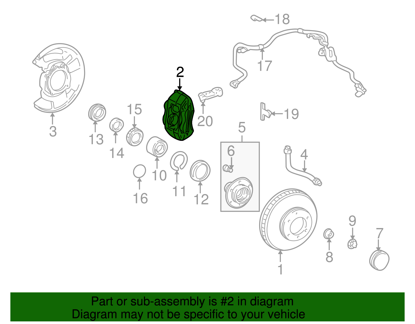 1996-2004 Toyota 1996-2004 Toyota - Disc Brake Caliper 47750-35120 ...