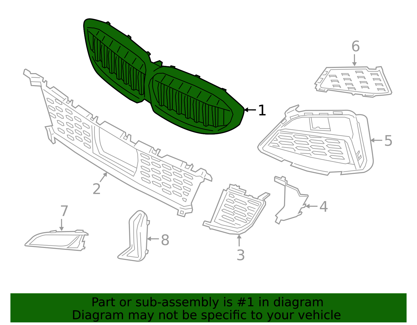 51139448475 - 2020-2022 BMW Upper Grille (51-13-9-448-475) | BMW of ...