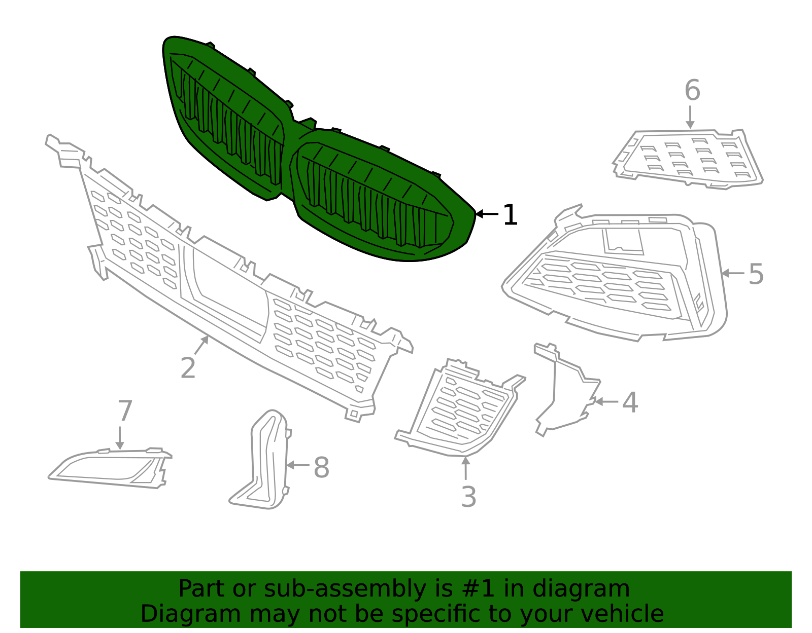 51-13-9-448-474 - 2020-2022 BMW - Upper Grille | BMWPartsHub