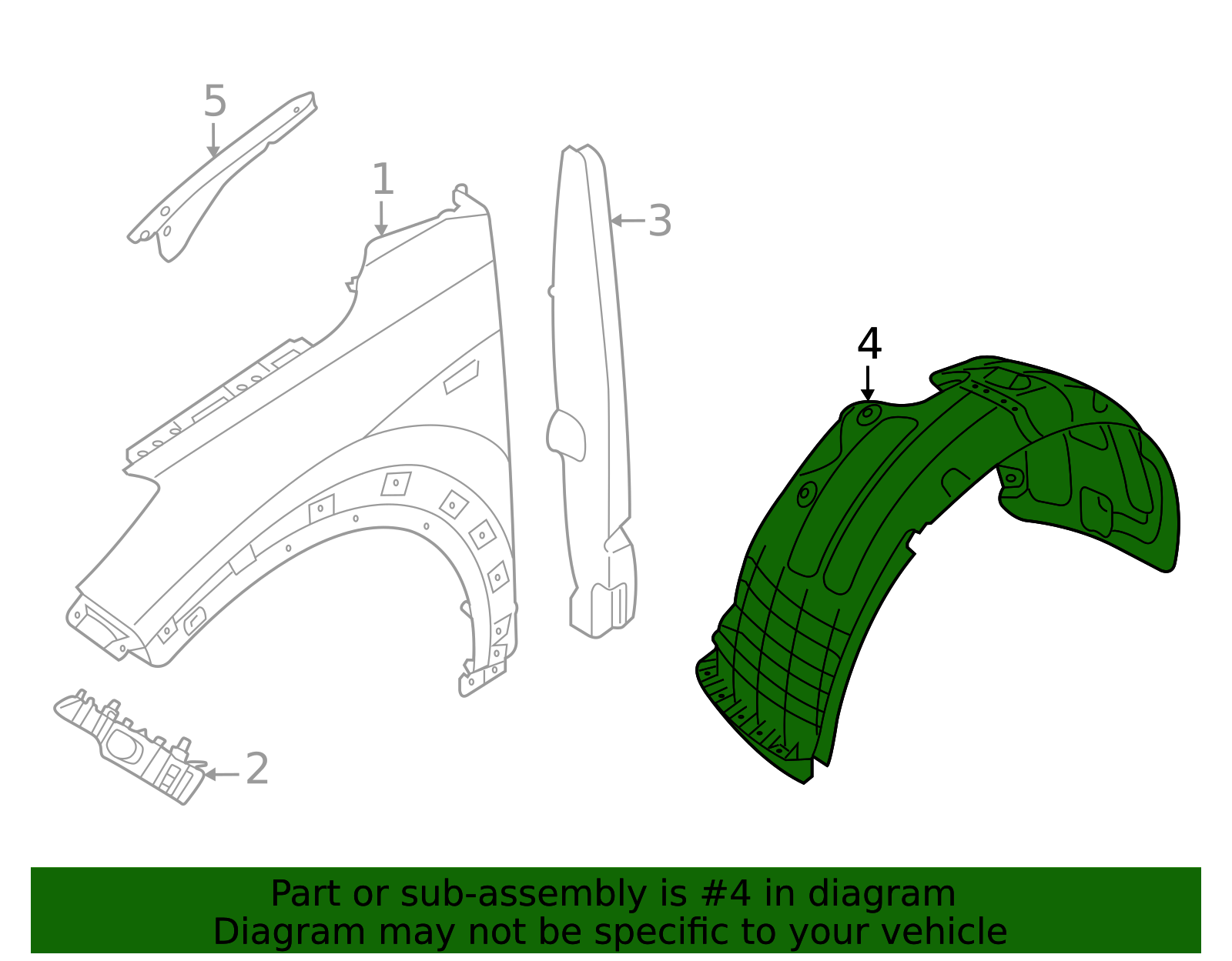 Genuine Fender Liner for 2022-2024 Hyundai Tucson | Part# 86811-N9000 ...