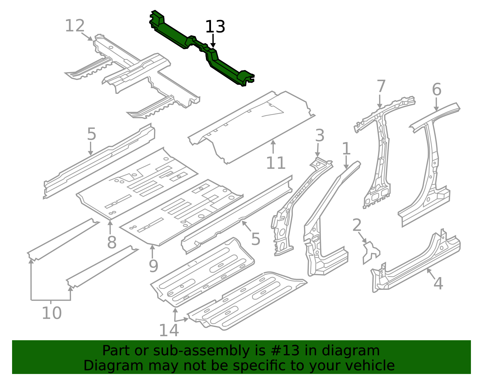 2012-2013 Hyundai Accent Rear Cross-Member 65117-1R000 | MotorMotor