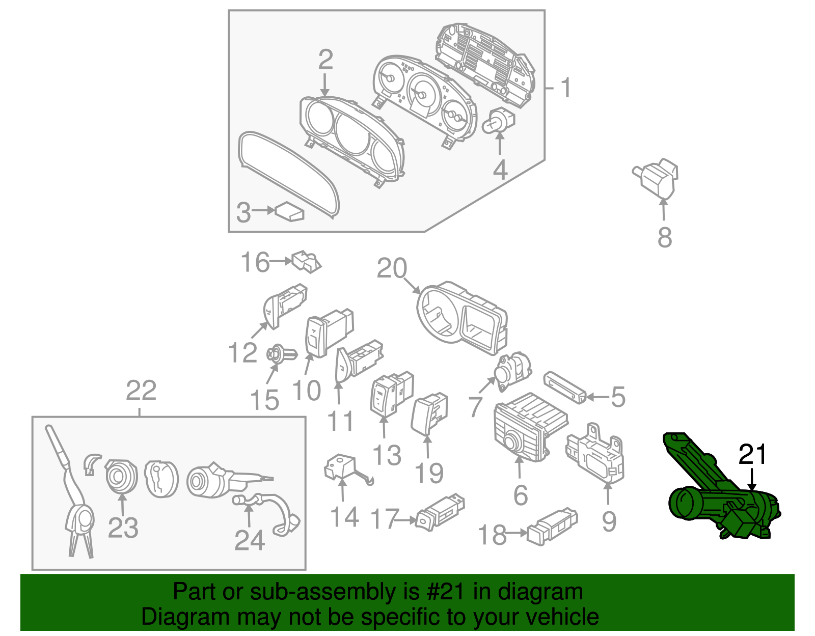 81910-3J010 - Hyundai Ignition Switch 2007-2012 Hyundai Veracruz ...