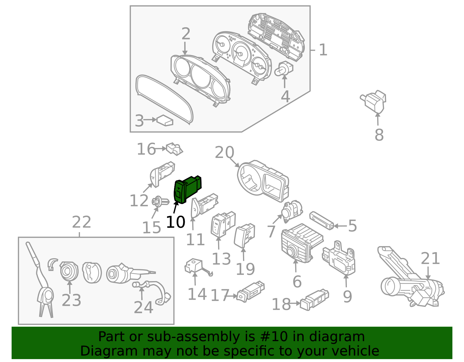 2007-2012 Hyundai Veracruz Instrument Light Rheostat 94950-3J000-WK ...