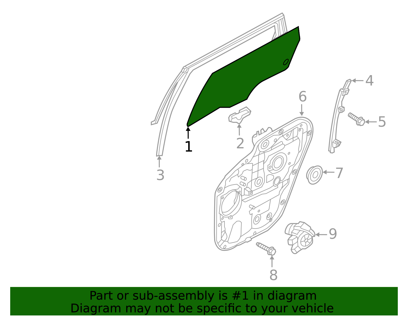 83411-S9001 - Door Glass 2020-2025 Kia Telluride | Kia.Parts Store