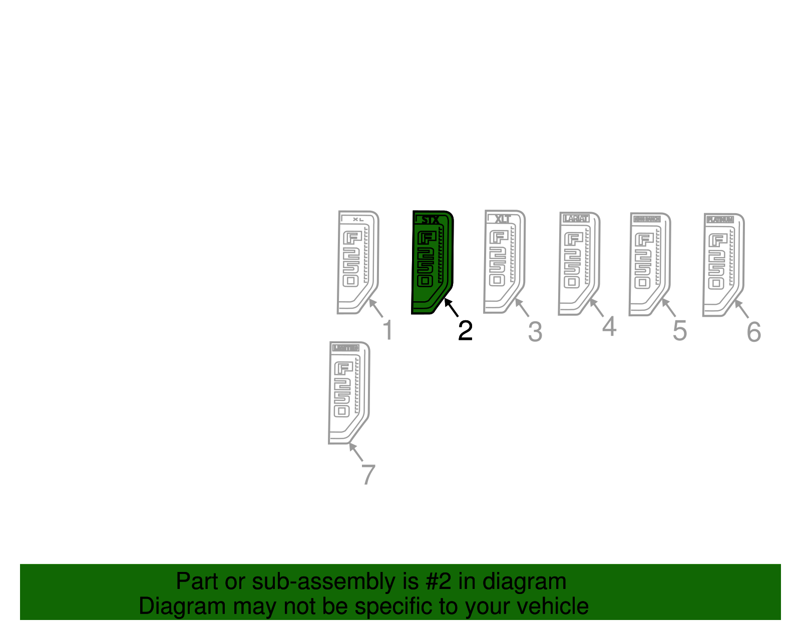 2017-2022 Ford F-250 Super Duty | Nameplate | HC3Z-16720-FD | Walls ...
