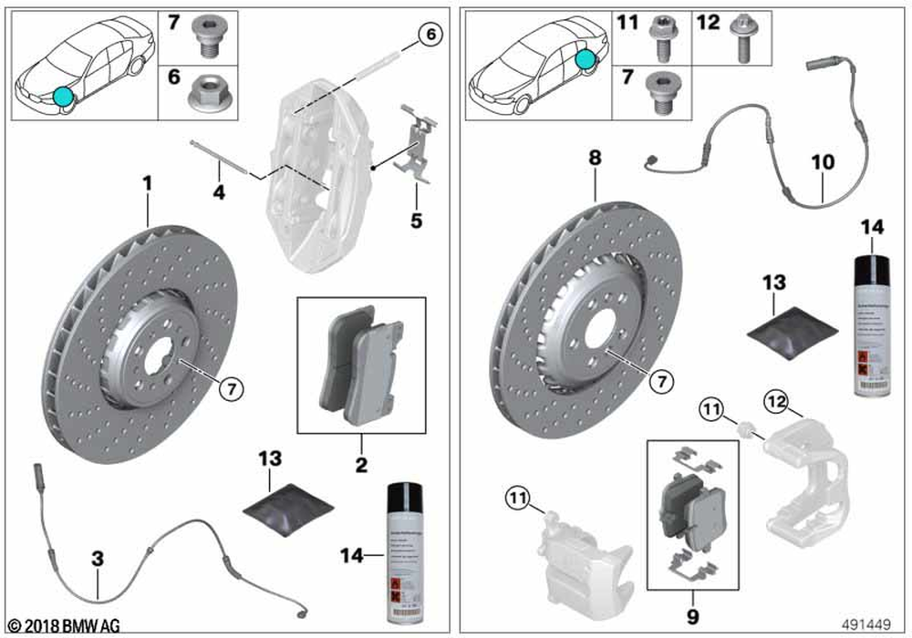 34107889661 - BMW Ventilated Brake Disc, Performance, Left 2019-2026 ...