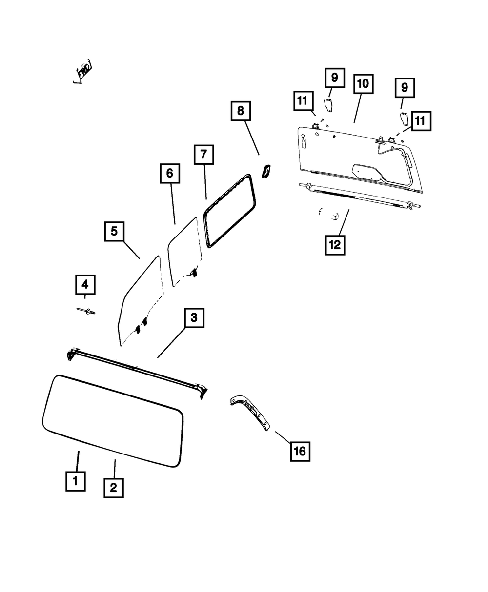 2018-2023 Jeep Windshield 68433234AC | Mopar Online Parts