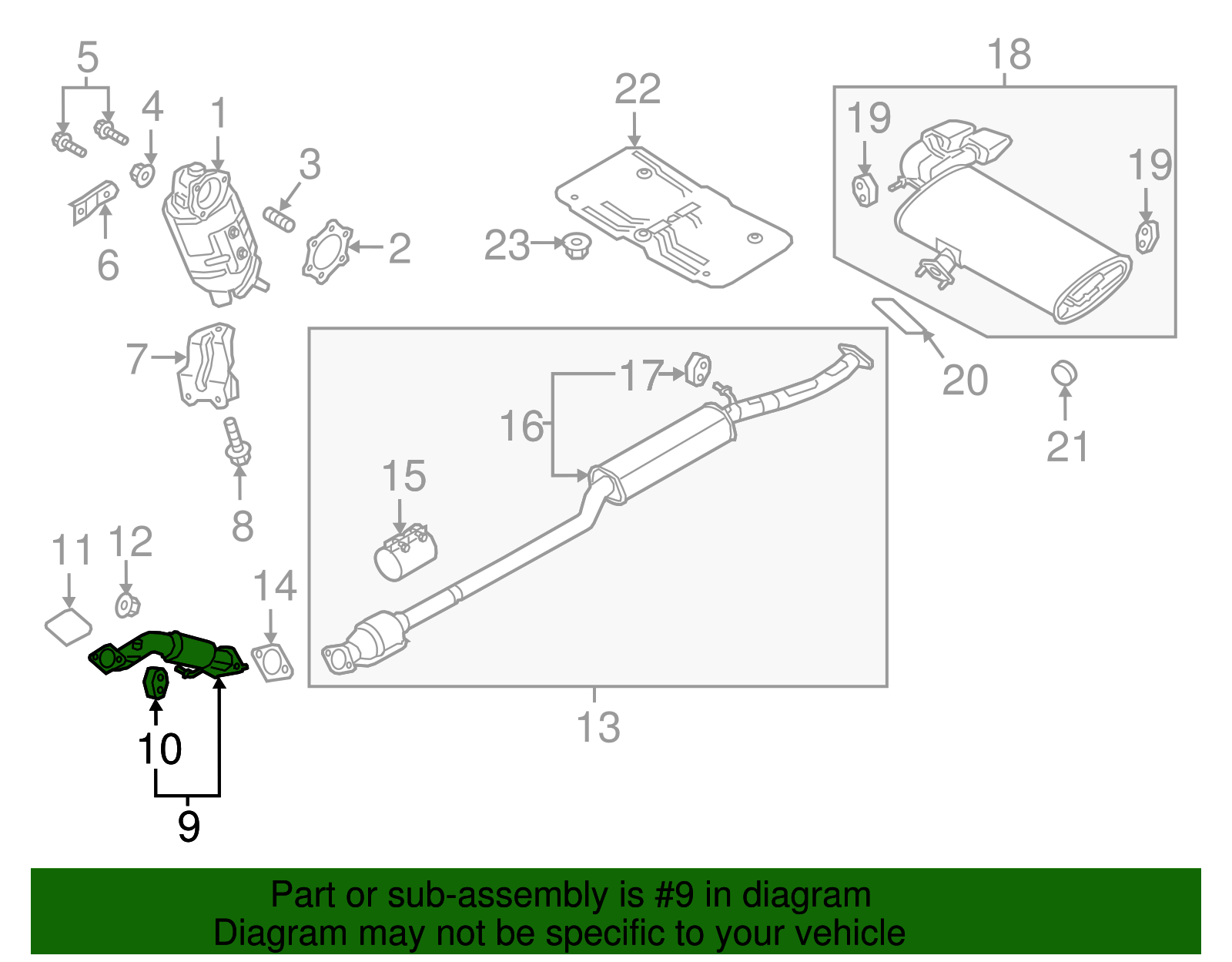 Hyundai - 28610-D3440 - Front Muffler - 2016-2018 Hyundai Tucson | OEM ...