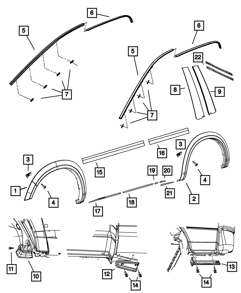1TD26TZZAG - Wheel Opening Flare Molding, Right 2011-2021 Ram | The ...