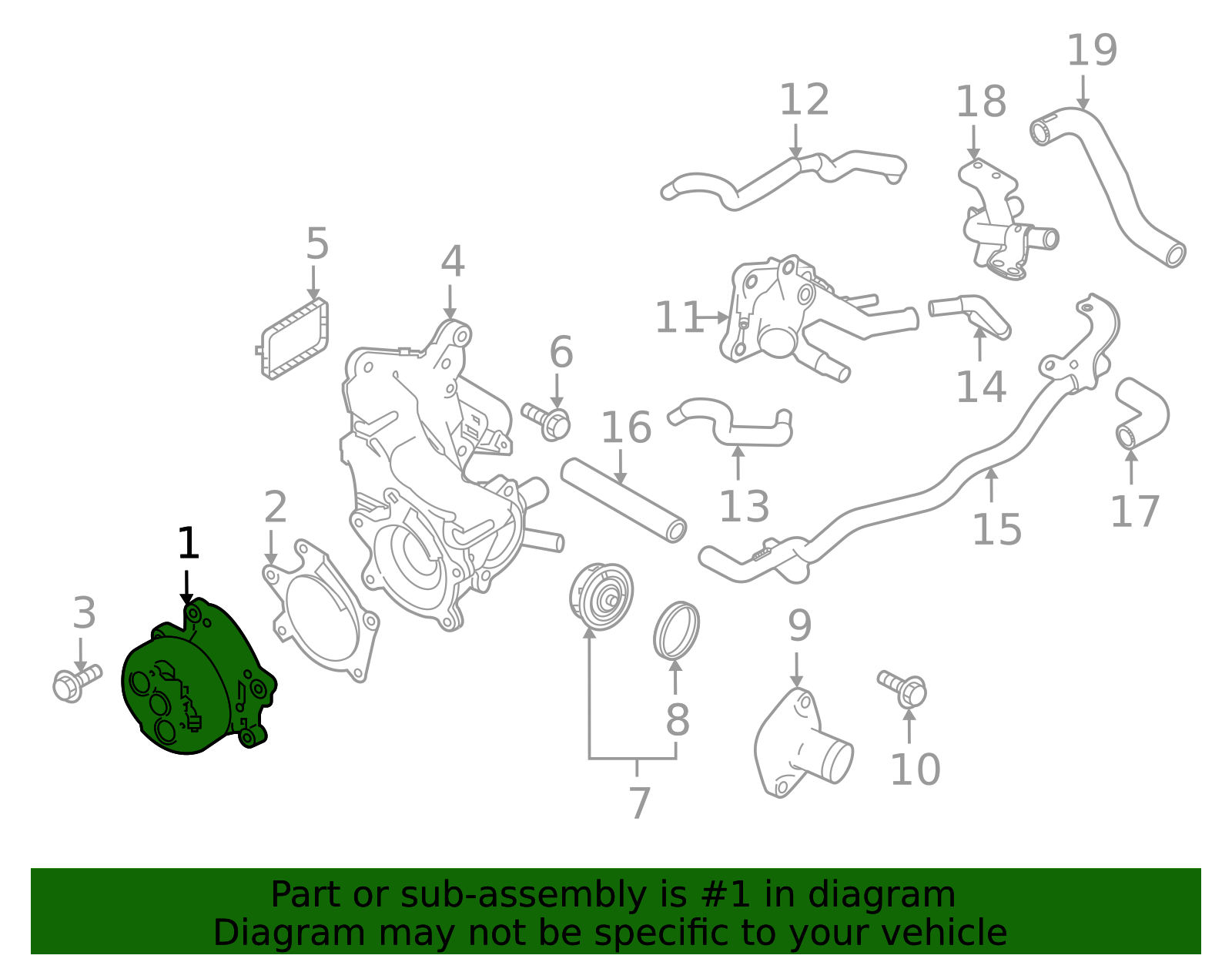 MQ718214 - Water Pump Assembly 2022-2024 Mitsubishi Outlander ...