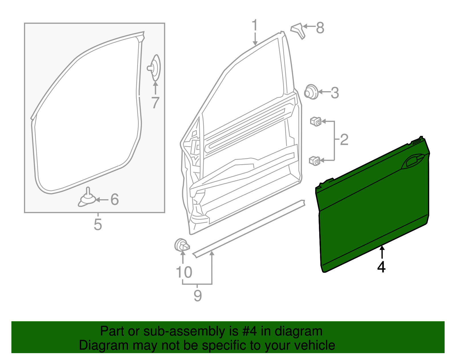 67111-T2A-A00ZZ - 2013-2017 Honda Accord - Skin R Front Door | All ...