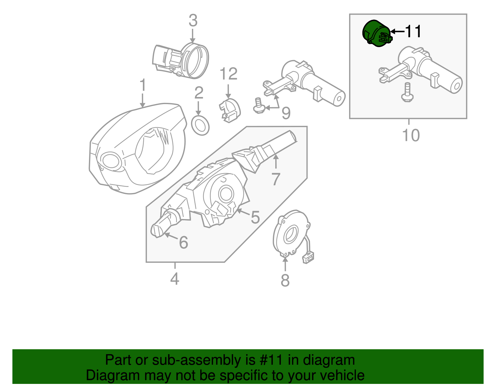 48750-0M010 - Ignition Switch 1996-2021 Nissan | Nissan Parts ...