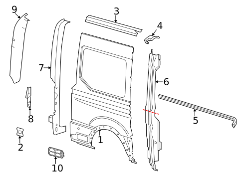 Side Panel & Components for 2023 Ford Transit-250 | Direct Factory Parts