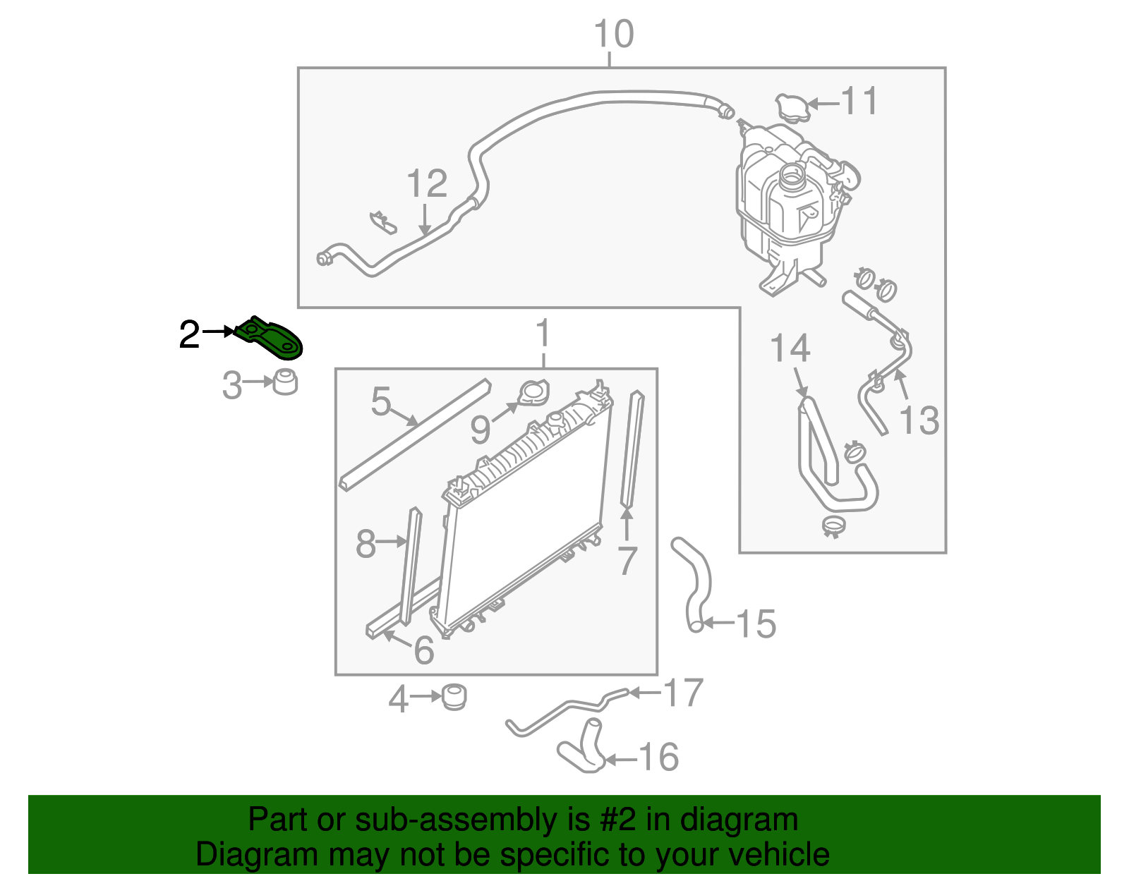 2005-2021 Nissan Radiator Assembly Bracket 21542-EA000 | GetOEMParts.com
