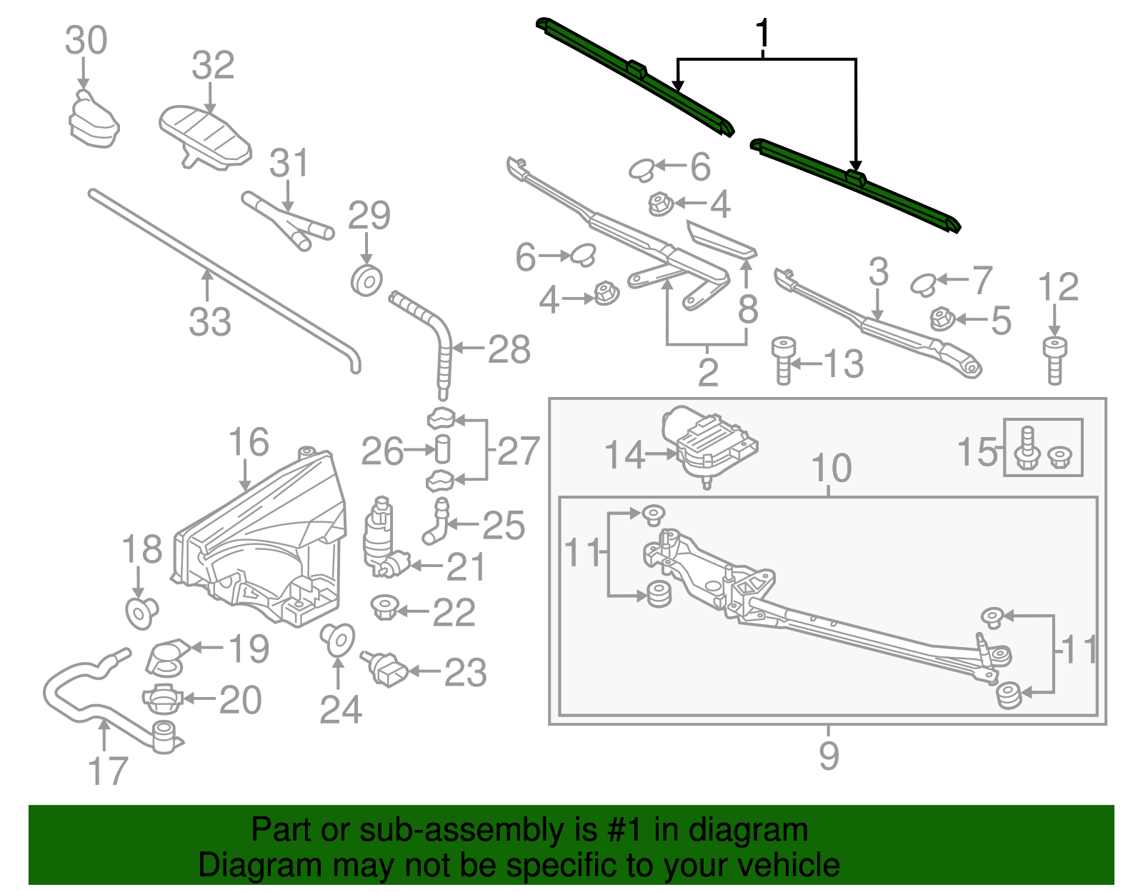 2011-2018 Porsche Cayenne Wiper Blade V04-015-001-HS | OEM Parts Online